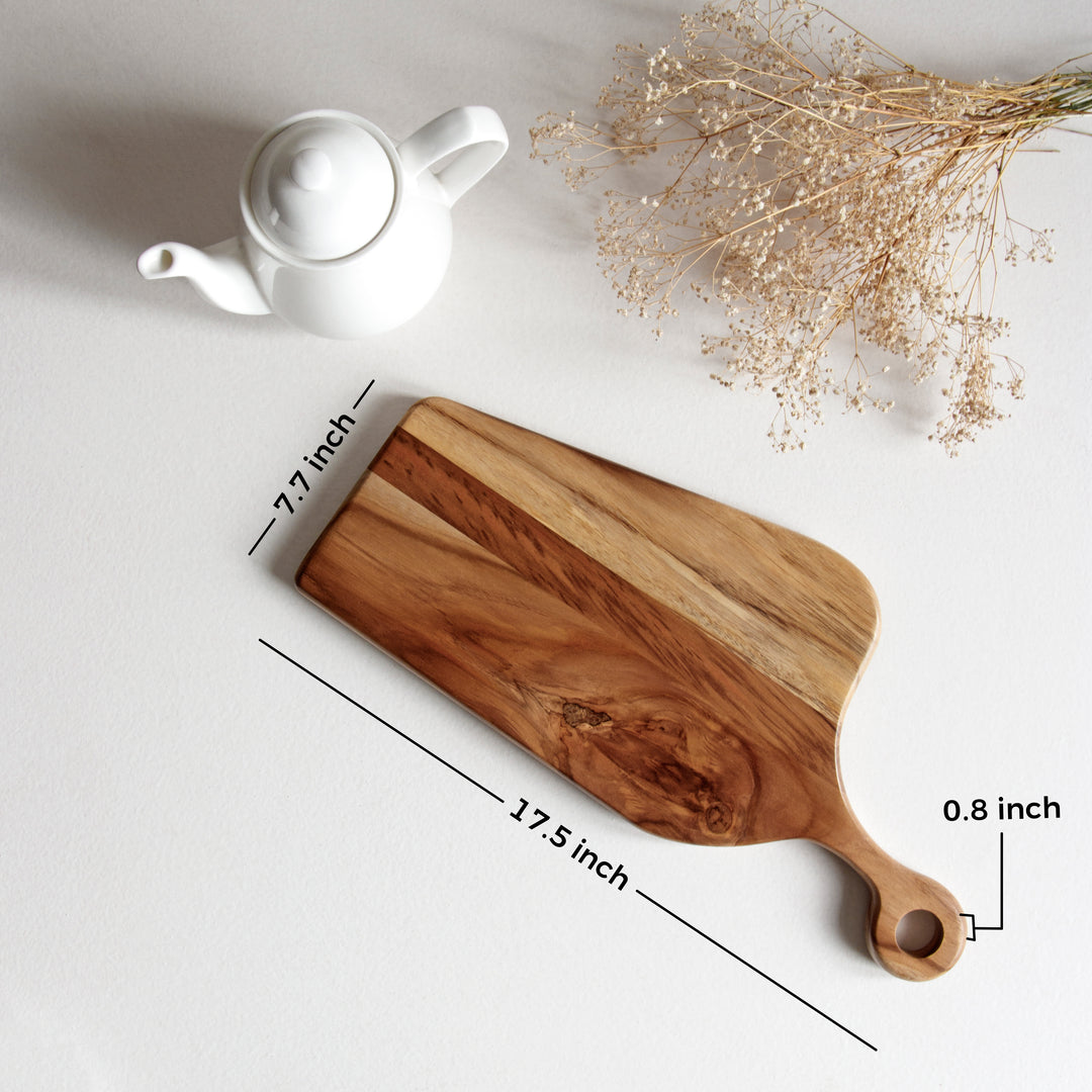 Aurum Crafts | Premium Teak Wood Platter (Size 17.5in x 7.5in x 0.8in)