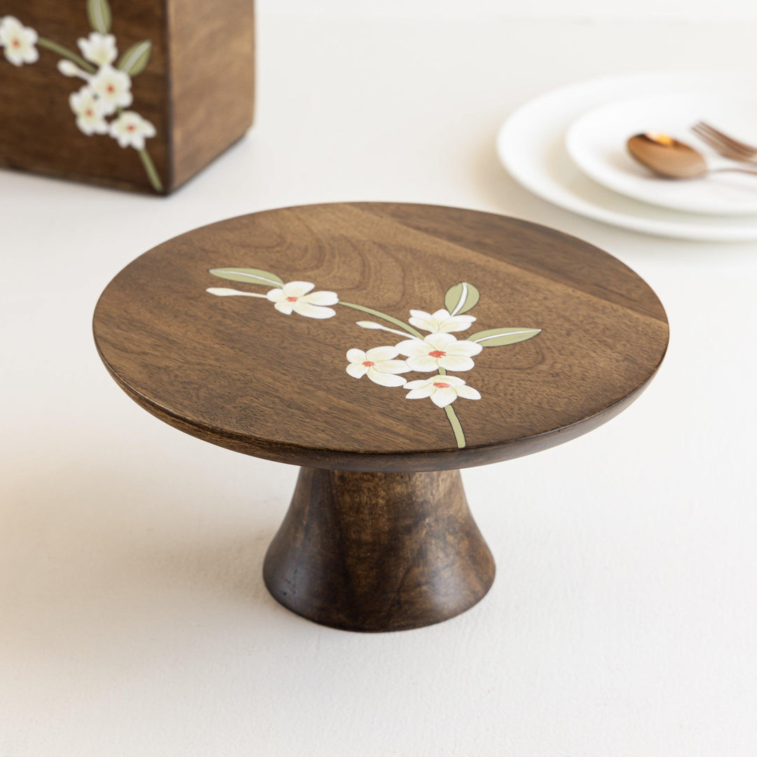 Aurum Crafts | Premium Hand painted Wooden Cake Stand (Size 10in x 10in ...