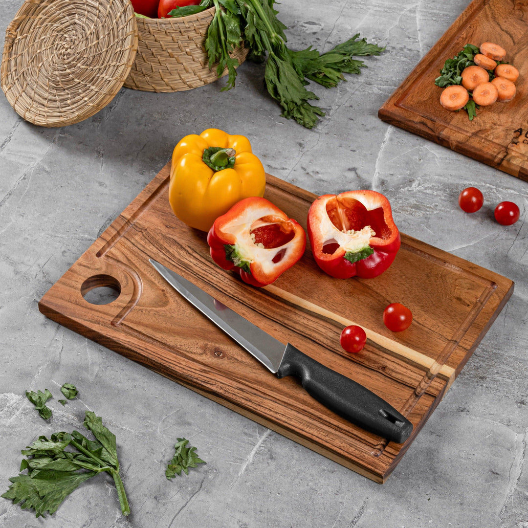 Aurum Crafts | Rectangular Acacia Wood Cutting Board (Size 14in x 9in x ...